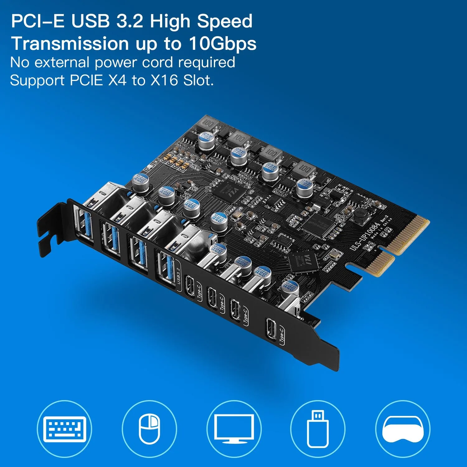 High-speed-20Gbps-PCIE-X4-to-USB-3-2-Expansion-Card-for-Desktop-4-Type ...
