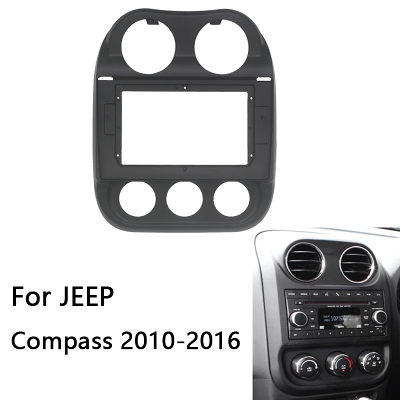 9-10-Inch-2-Din-Head-Unit-Car-Radio-Frame-Kit-For-Jeep-Compass-2010 ...