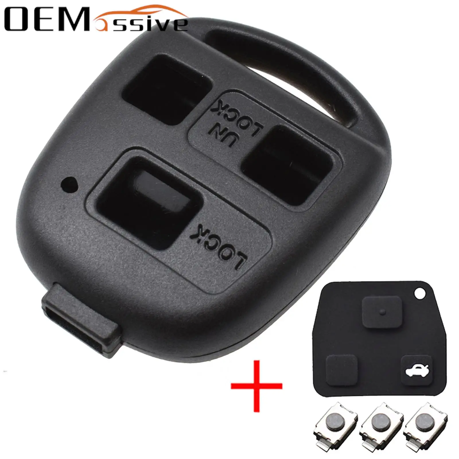 3-Rubber-Button-Pad-Switch-Car-Key-Shell-For-LEXUS-GX470-LX470-RX300 ...