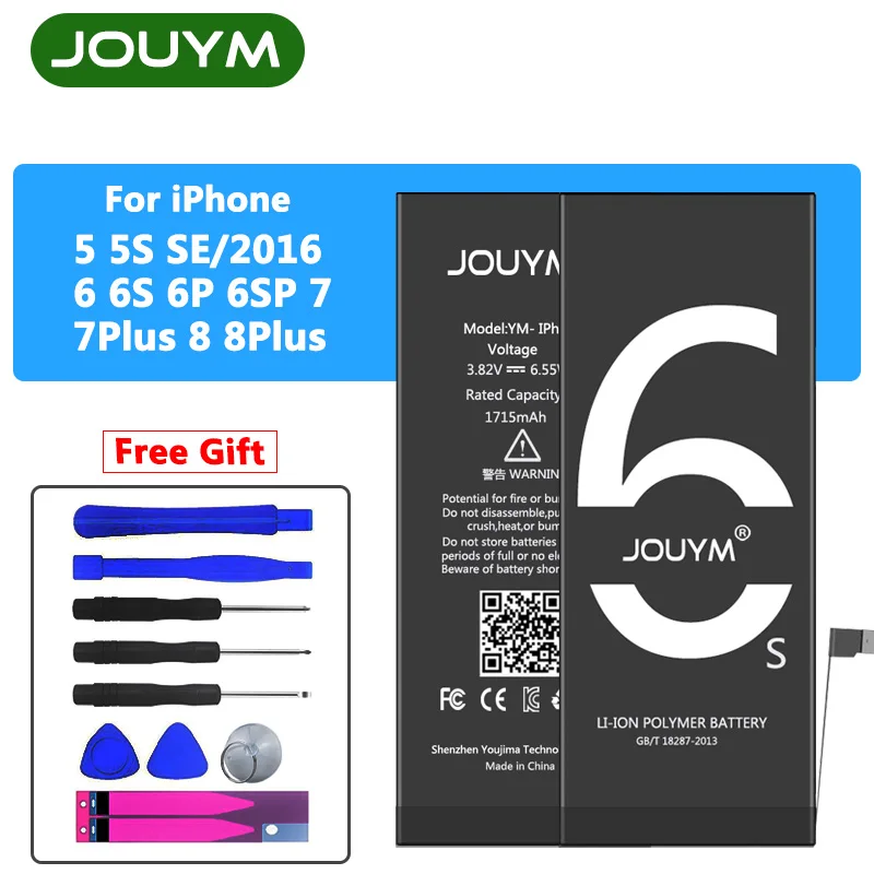 Batería de ciclo 0 para IPhone 5, 5S, SE/2016, 6, 6S, 6SP, 7, 8 Plus, 6S, Kit de herramientas de ...