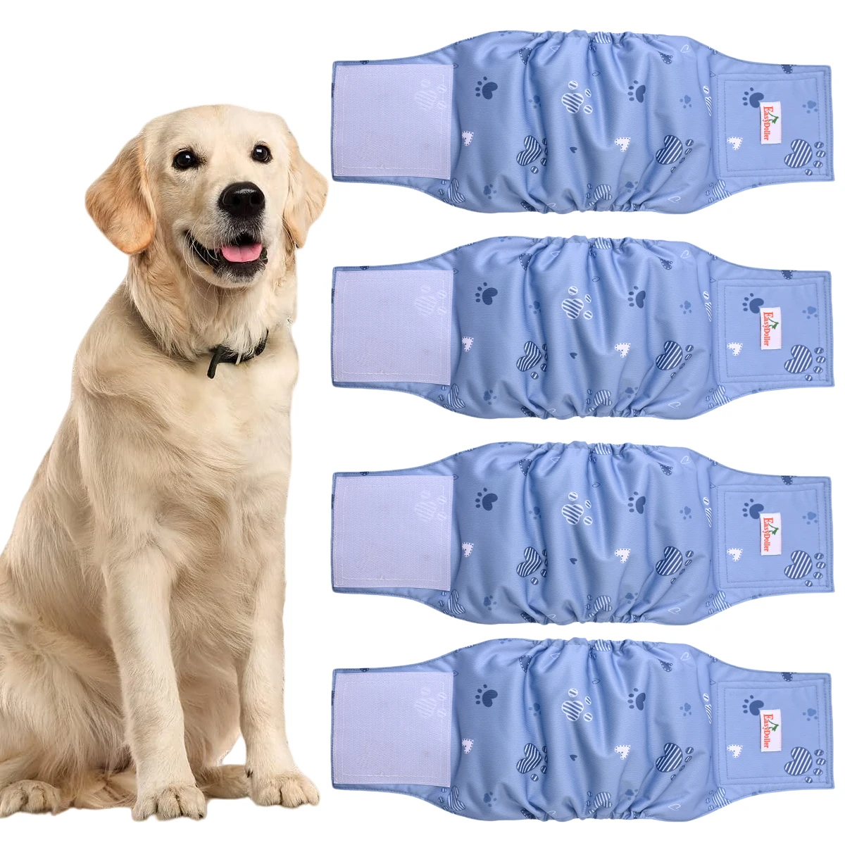 4PCS-Washable-Male-Dog-Diaper-Reusable-Nappy-Belly-Band-Wrap-Sanitary ...