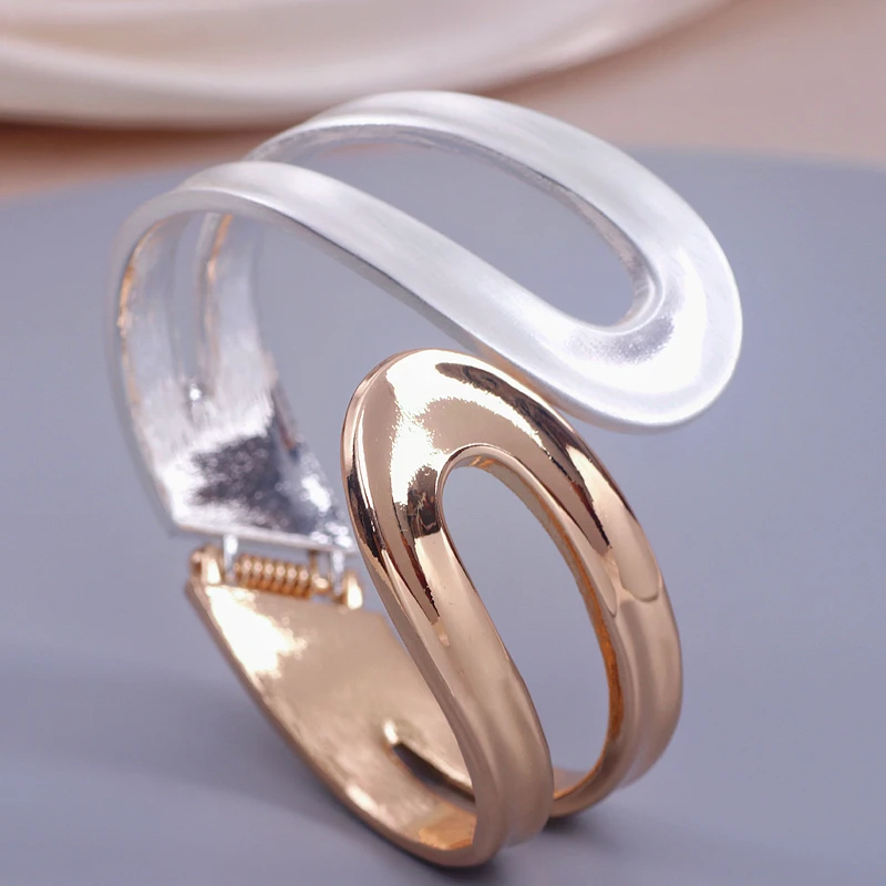 New-Style-Personality-Gold-Color-Alloy-Cuff-Bracelets-For-Women-Trendy ...