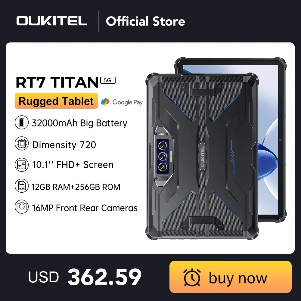 Oukitel-RT7-TITAN-5G-Rugged-Tablet-10-1-FHD-32000mAh-24GB-256GB-Android ...