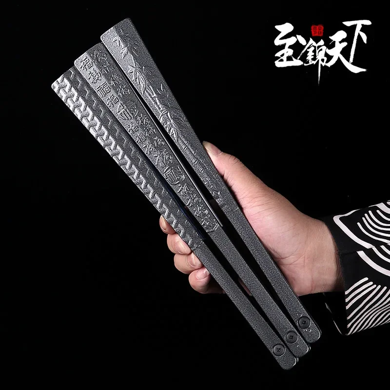 Chinese-style-tungsten-steel-alloy-metal-folding-fan-waterproof-silk ...