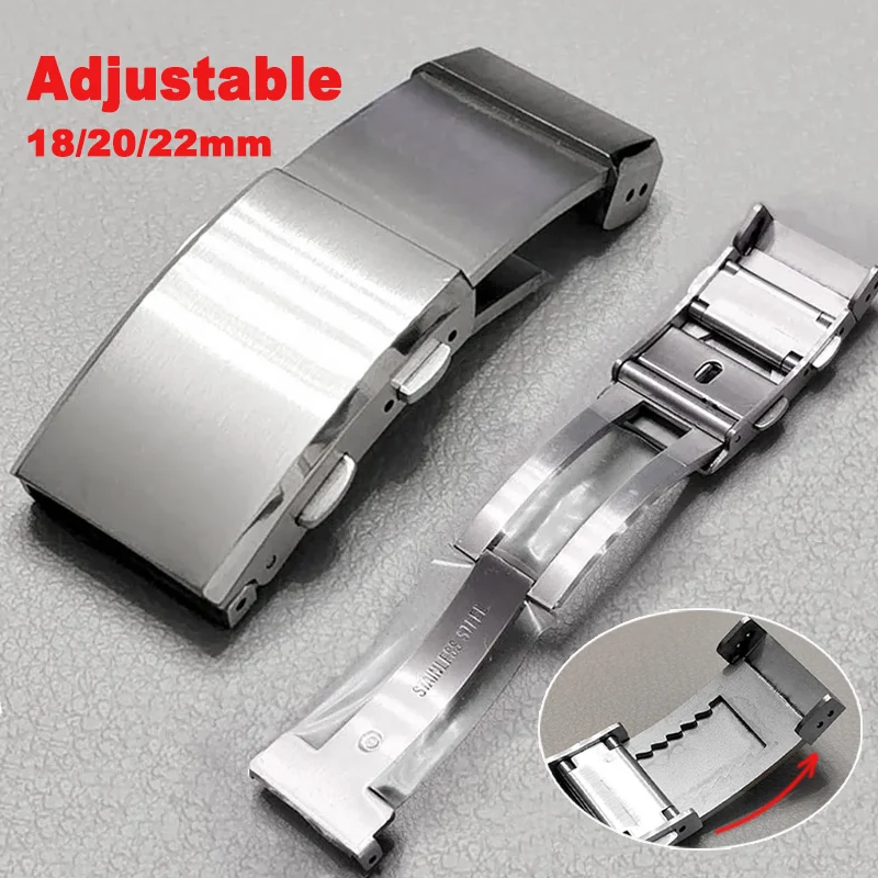 Luxury Adjustable Watch Buckle 316L Stainless Steel Button for Seiko ...
