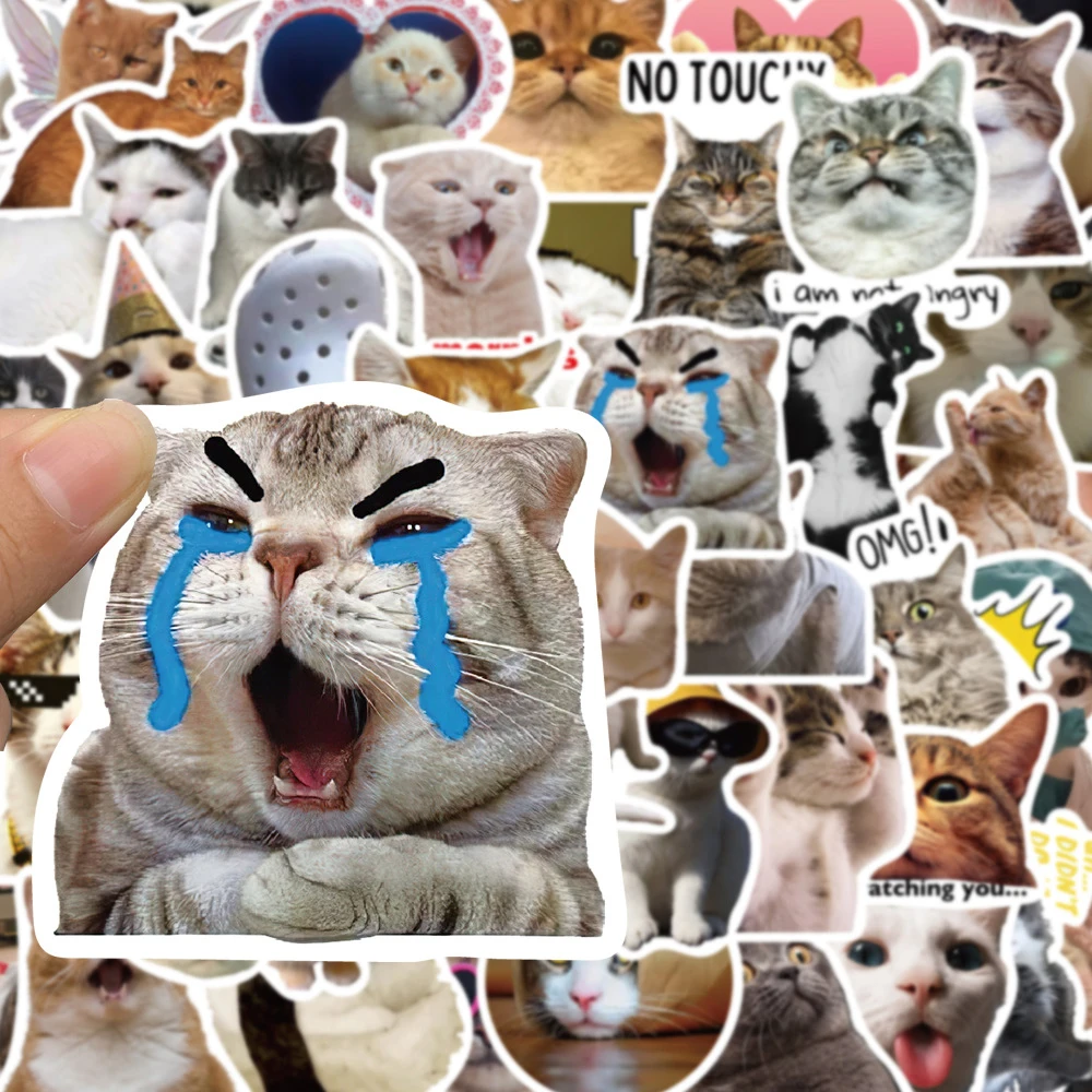 10-30-50pcs-Spoof-Cats-Meme-Stickers-Kawaii-Animal-Cartoon-Sticker ...