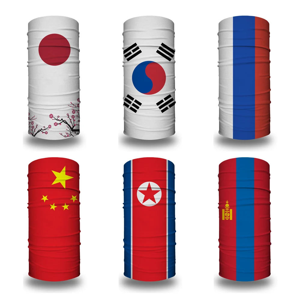 Japan-Korea-Russia-Mongolia-Flag-Pattern-Neck-Gaiter-Warmer-Northeast ...