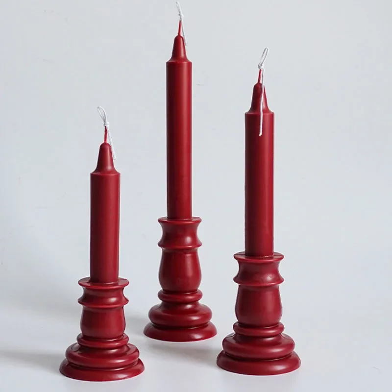 Large-Spire-Cylinder-Candlestick-Shape-Candle-Plastic-Mold-Diy-Church ...