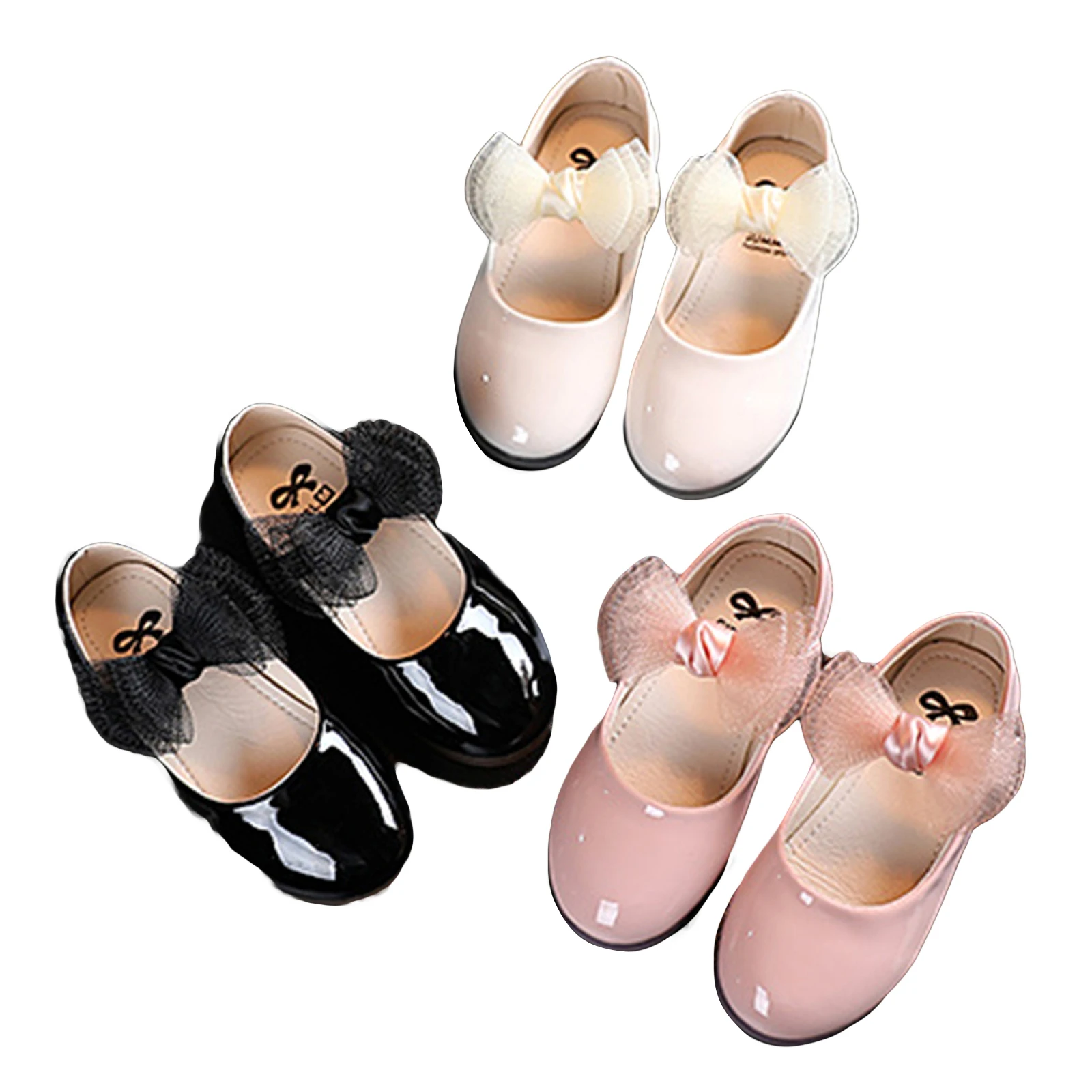 Girls-Leather-Shoes-Solid-Color-Soft-Sole-Flat-Shoes-with-Decorative ...