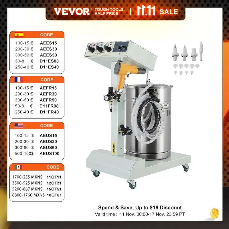 VEVOR-45L-Electrostatic-Powder-Coating-Machine-40W-50W-WX-101-WX-958 ...