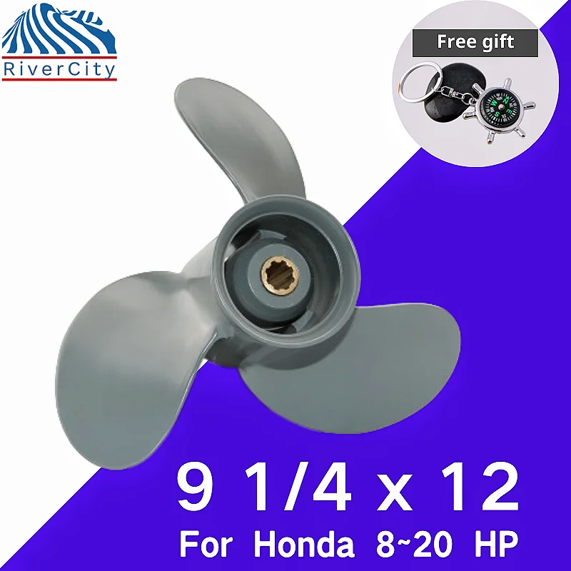 Boat Propeller 9 1/4x12 For Honda 8HP 9.9HP 15HP 20HP Outboard Screw ...