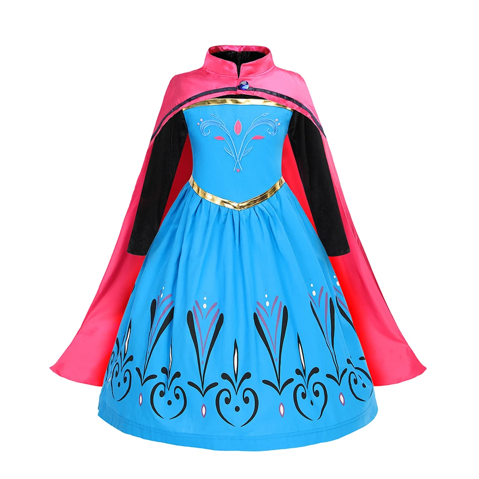 Frozen Elsa Anna Princess Costume Girls Halloween Dress Kids Cosplay ...