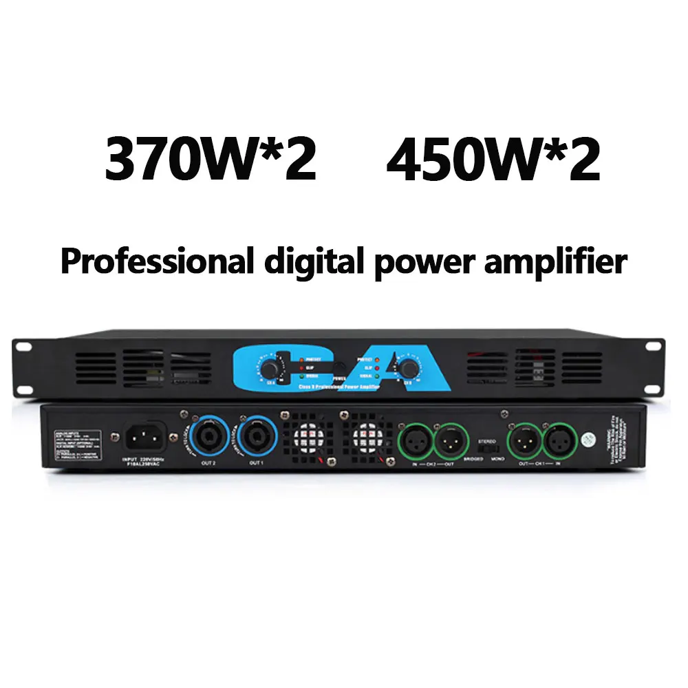 Professional-1U-High-Power-450W-2-Amplifier-2-Channels-Audio-for-Disco-Outdoor-Concerts-Full ...