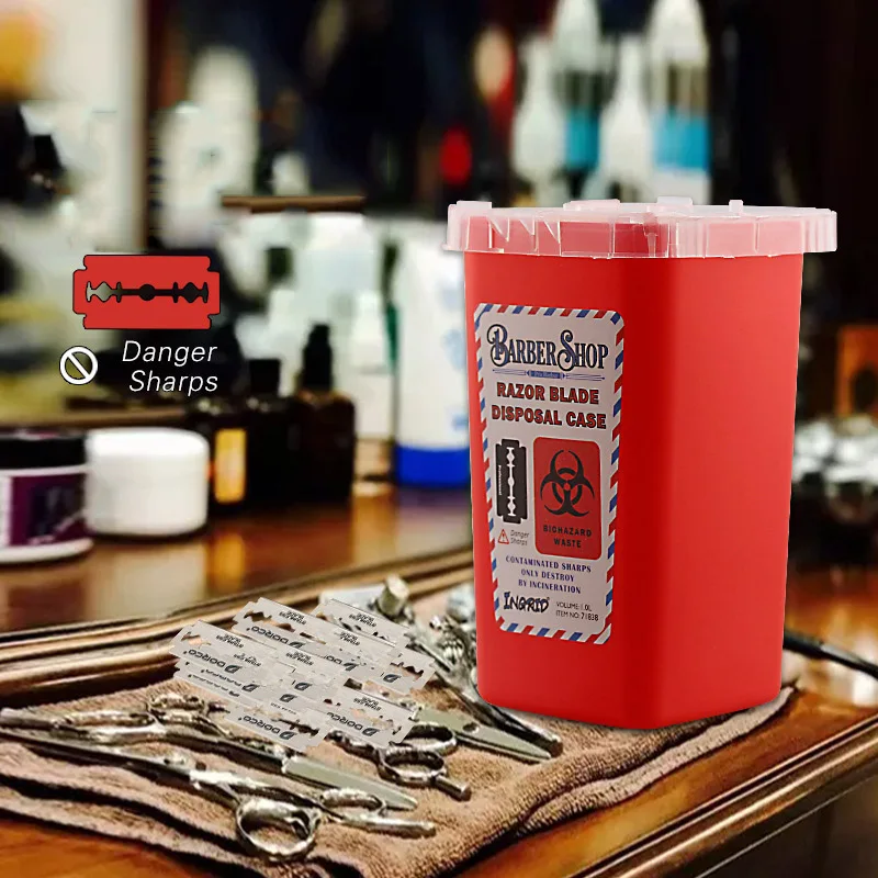 Barbershop Razor Blade Disposal Case Waste Blade Storage Box Safety ...