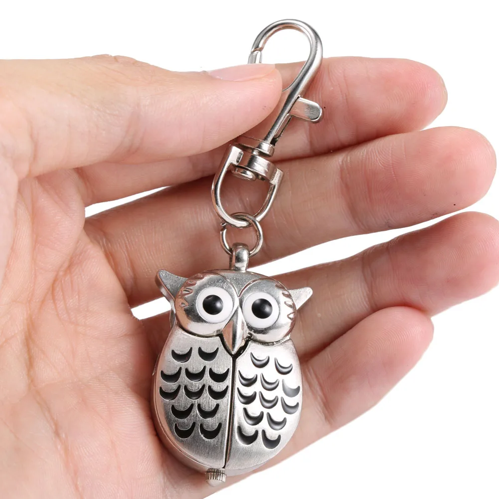 Fashion Keychain Owl Shape Pocket Watch Unisex Vintage Alloy Keyring ...
