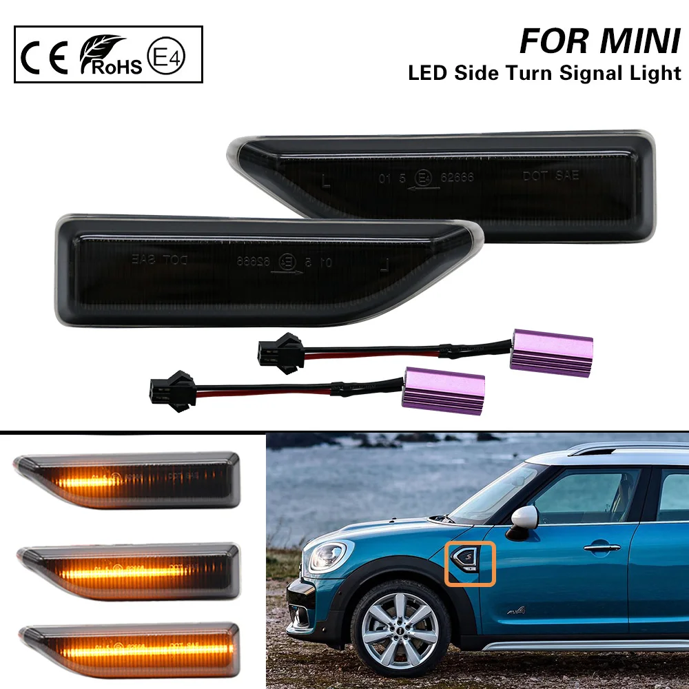 2pcs For Mini Countryman F60 2017 2018 2019 2020 2021 Smoked Dynamic ...