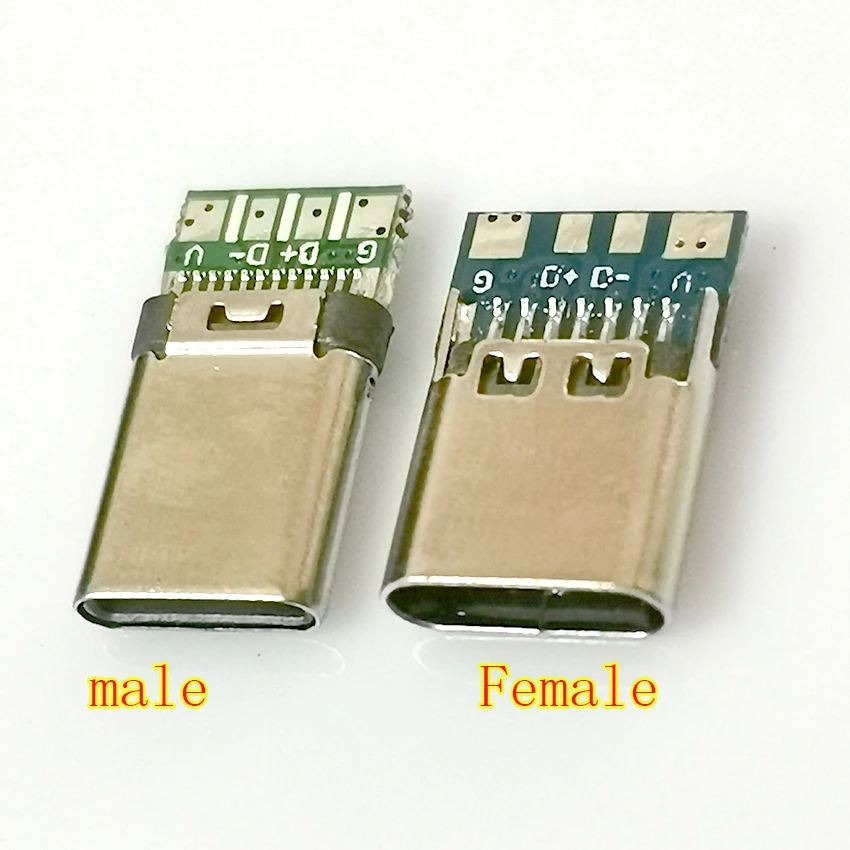 5Pcs USB 3.1 Type C Connector Male / Female Socket Receptacle Adapter ...