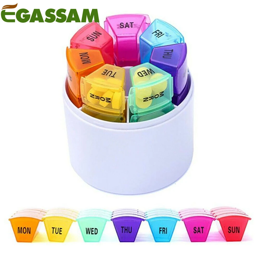 Weekly Pill Organizer 4 Times a Day, 7 Day Pill Cases,Portable Pill Box ...