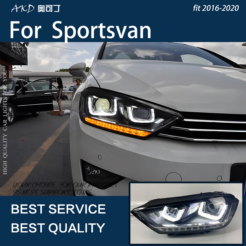 Car-Lights-For-Golf-Sportsvan-2016-2020-LED-Auto-Headlights-Assembly ...