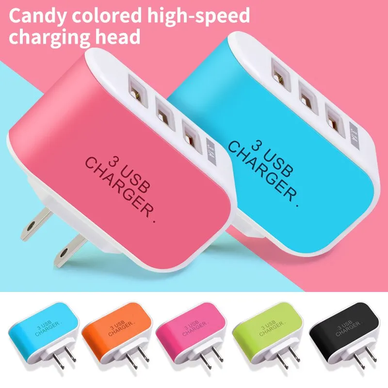 3Usb-Candy-Charger-LED-Luminous-Mobile-Phone-Charging-Head-Intelligent ...