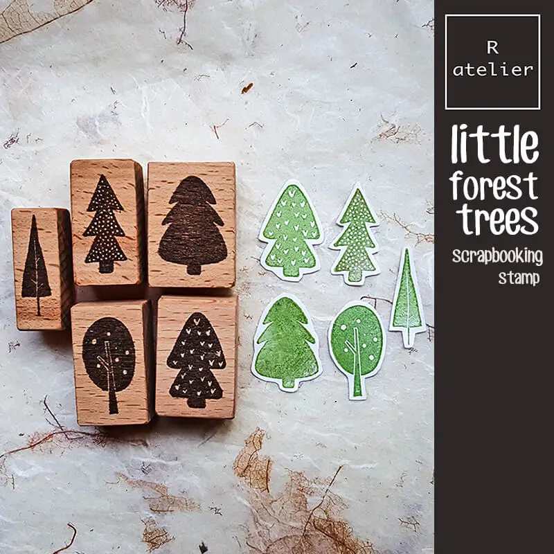 Scrapbooking Stamp Vintage Little Forest Trees Journal Journaling ...