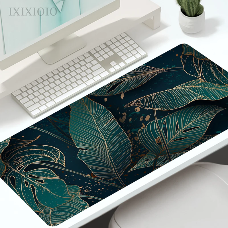 Green-Tropical-Leaves-Plant-Mouse-Pad-Gamer-XL-Large-Home-Mousepad-XXL ...