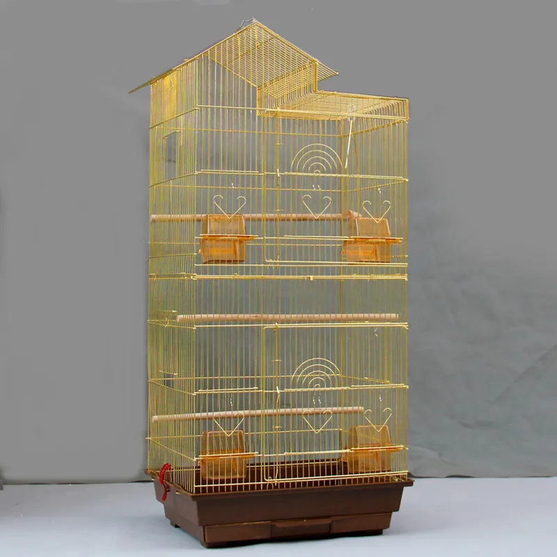 100x36x46cm-dourado-chapeamento-gaiolas-de-papagaio-grande-luxo-metal-fio-p-ssaro-gaiola ...