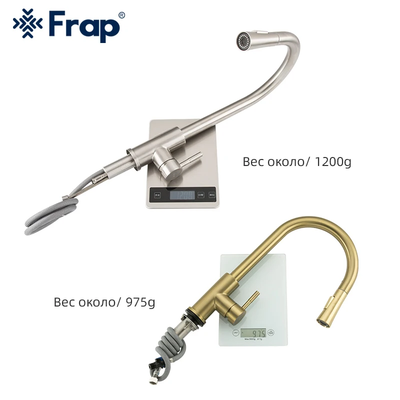 Frap Smart Touch Konyha Csaptelepcsiszolt Arany Szavazás Csaptelepek 360 Fokos Forgás 2 Kimeneti ...