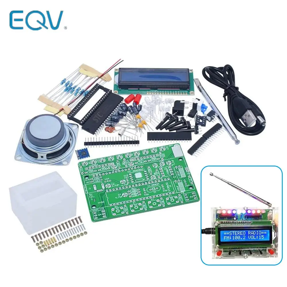 DIY Kit TDA5807 Digital FM Radio Receiver with 5W Amplifier 87-108MHZ ...