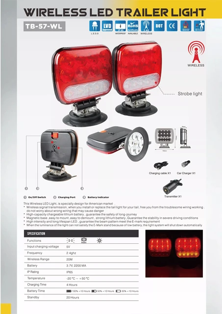 Portable Tail Lights For Towing Led Tail Lights NeaLia Magnetic ...