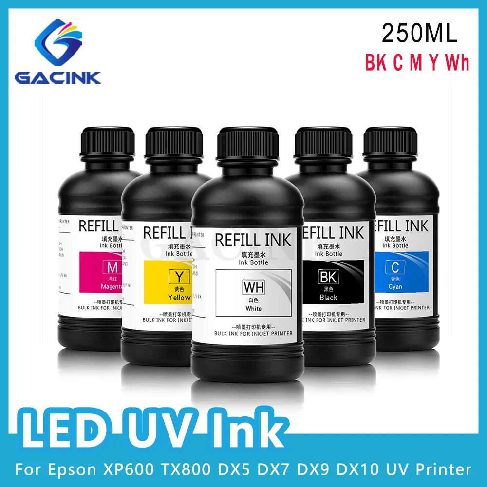 250ML-5-Bottles-LED-UV-Ink-For-DX5-DX6-DX7-Printhead-For-Epson-L800 ...