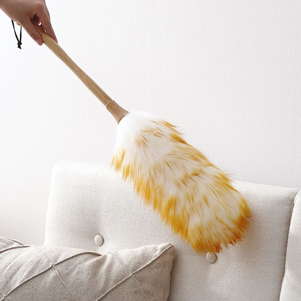 Wood-Handle-Dust-Sweeping-Home-Cleaning-Lambswool-Duster-Furniture ...