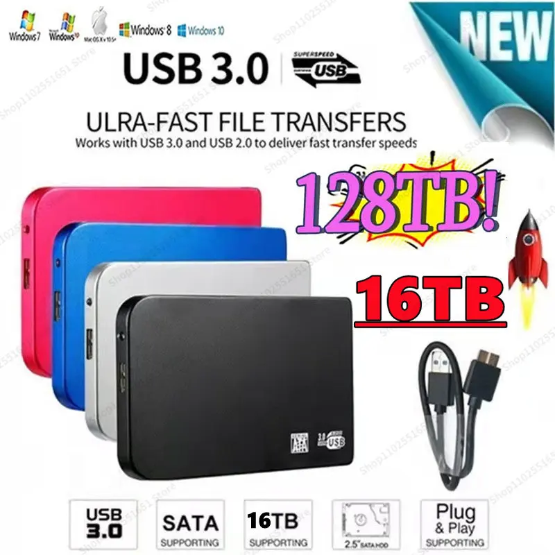 Portable Original 128TB SSD High-speed External Solid State 16TB Hard ...