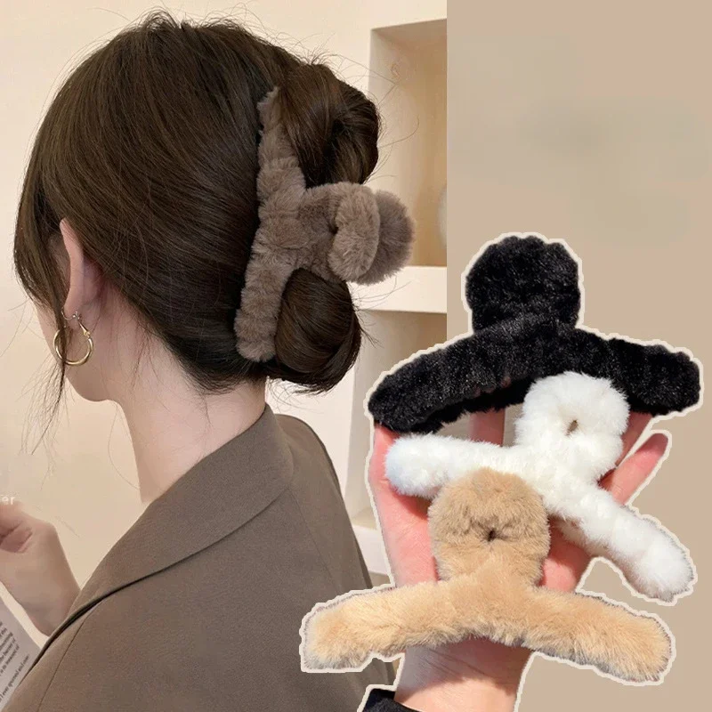 Large-Plush-Clip-Back-Head-Hair-Grab-for-Women-Simple-Temperament-Hair ...