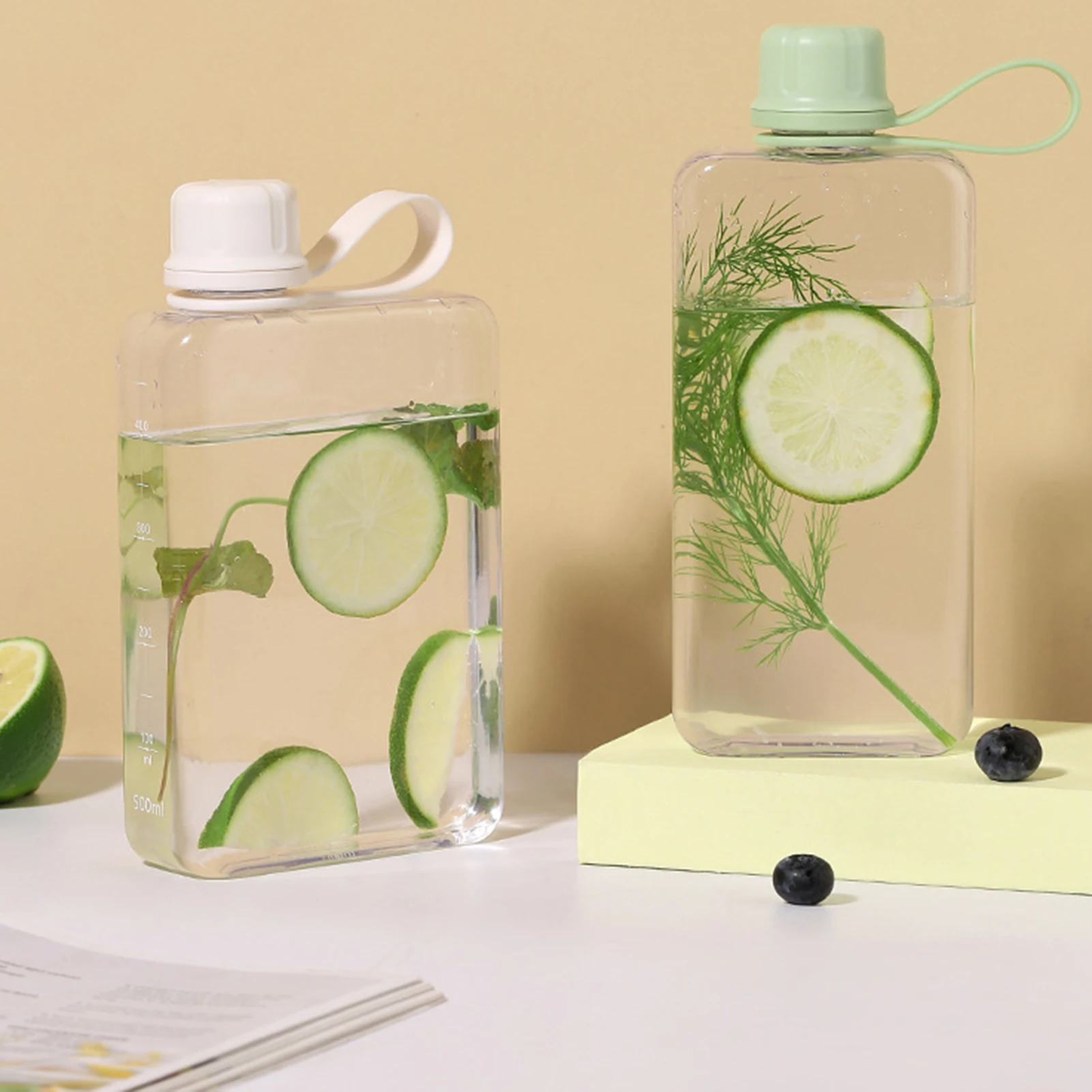 Pocket-Water-Bottle-500ml-Square-Memo-Water-Bottles-Sports-Water-Bottle ...