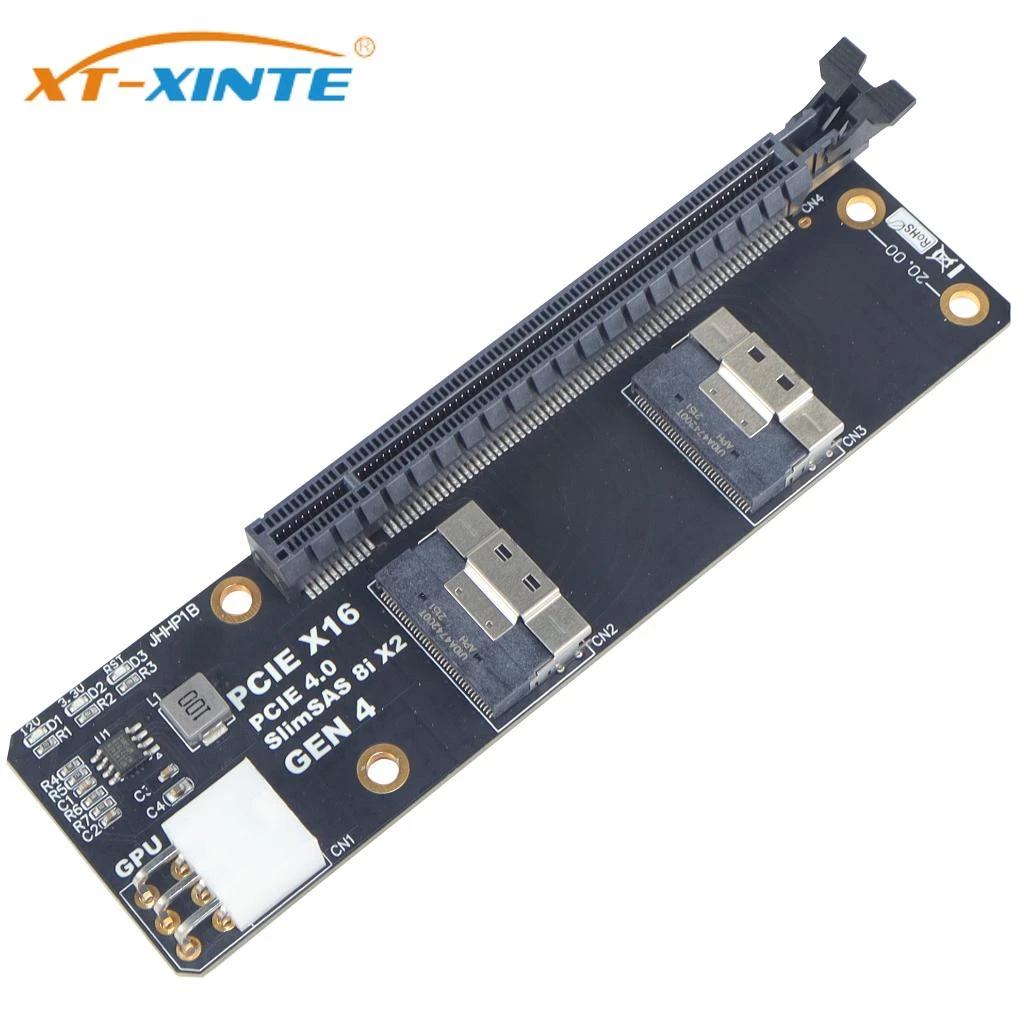 Gen4 2 Ports SlimSAS 8i x2 to PCIE 4.0 x16 Slot Adapter Board For ...