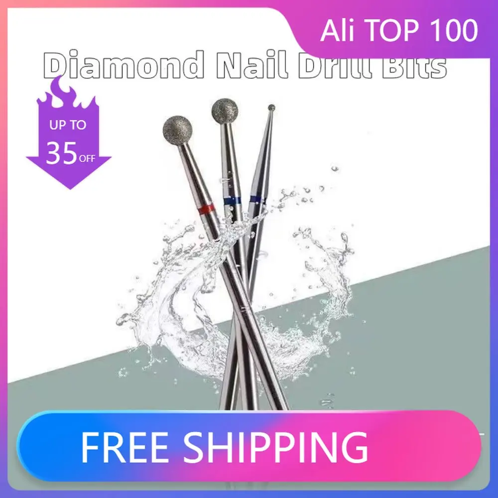 Diamond Nail Drill Bits E file Ball Bit for Cuticle Clean 3/32" Milling ...