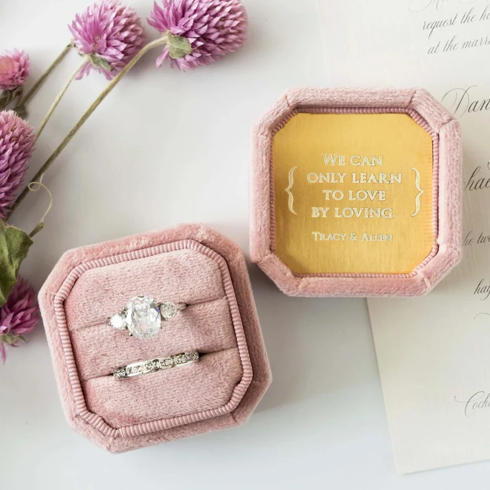 Personalized-Velvet-Ring-Box-For-Wedding-Ceremony-Engraved-Wedding-Vows ...