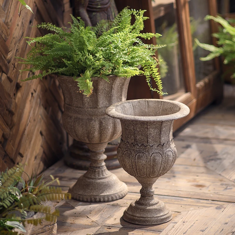 Vintage Handcrafted Rustic Urn Planter: The Ultimate Resin Urn Planter ...