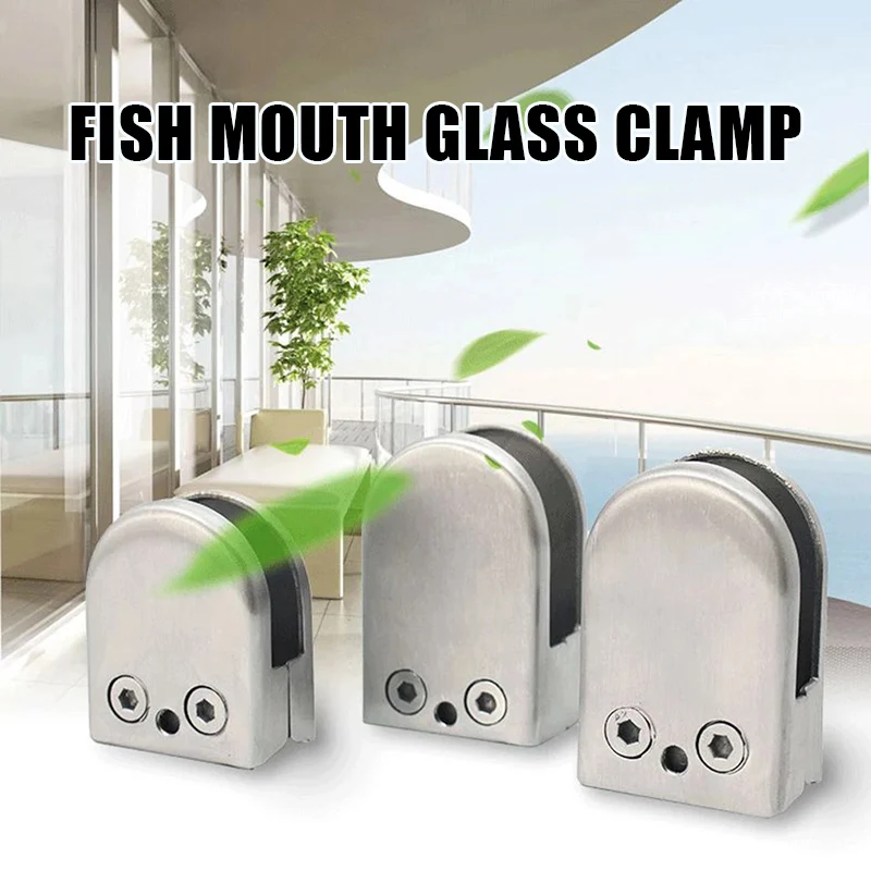 4pcs Stainless Steel Glass Clamp Adjustable Glass Bracket Fish Mouth ...