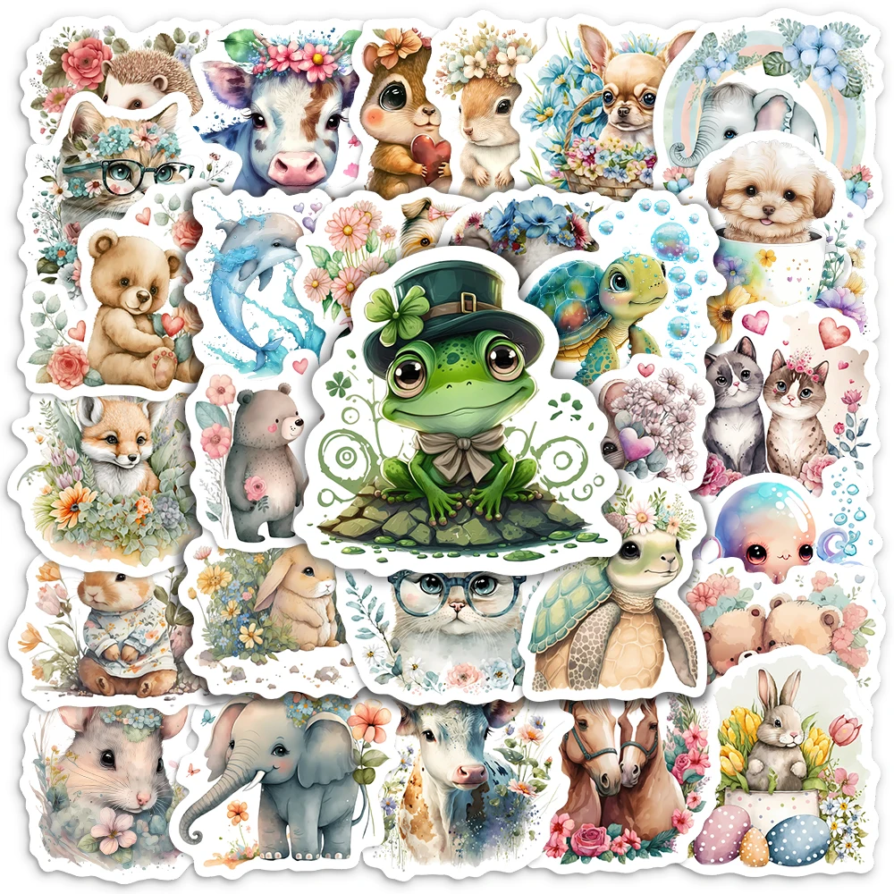 Pegatinas-de-animales-mezclados-calcoman-as-est-ticas-de-rana-perro ...