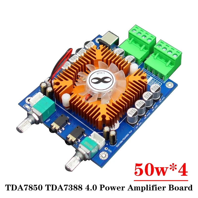 50w*4 TDA7850 TDA7388 4-channel Power Amplifier Board High Power Channel Independent Adjustment ...