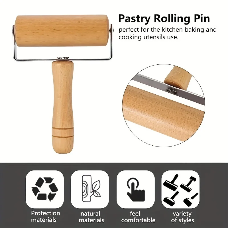 1pc-Small-Rolling-Pin-Wooden-Dough-Roller-Non-Stick-Pizza-Roller-Dough ...