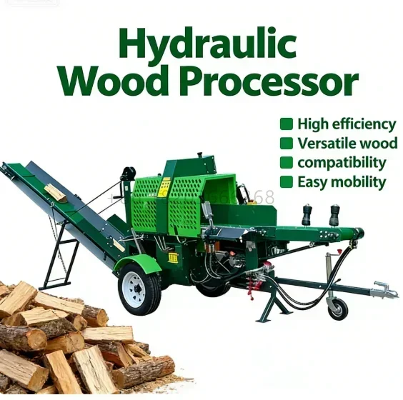 YG Customized Automatic Engine Powered Firewood Processor Horizontal ...