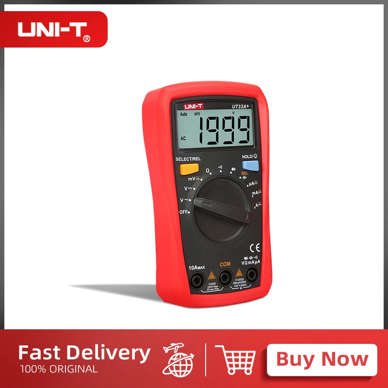 UNI-T-UT33A-UT33B-UT33C-UT33D-Palm-Size-Multimeter-CAT-II-600V-LCD ...