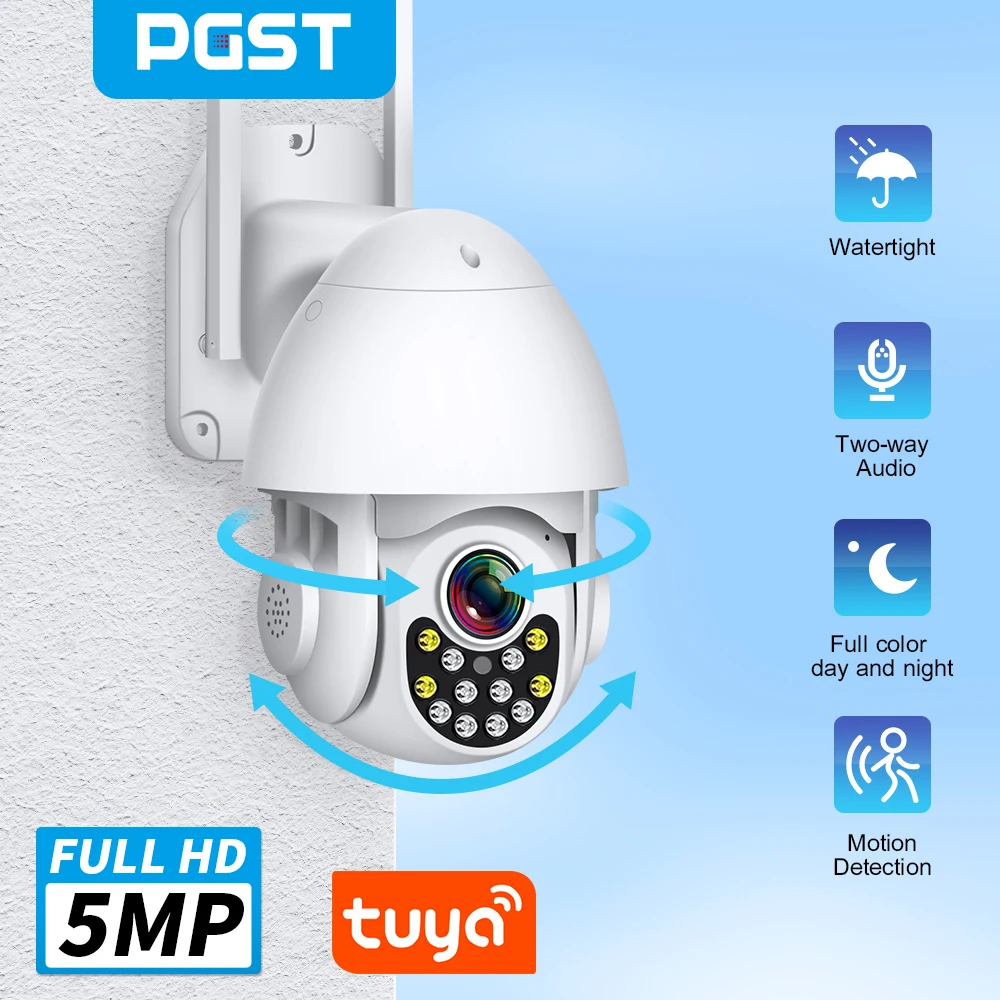 PGST-Sicherheit-Tuya-Kameras-WiFi-Au-en-Hd-Farbe-Nachtsicht-Wasserdichte-Drahtlose-berwachungs ...