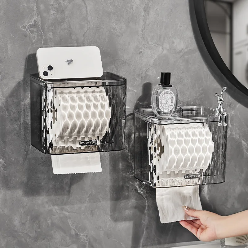 Suction-Cup-Toilet-Tissue-Box-Wall-Mounted-Toilet-Roll-Paper-Holder ...