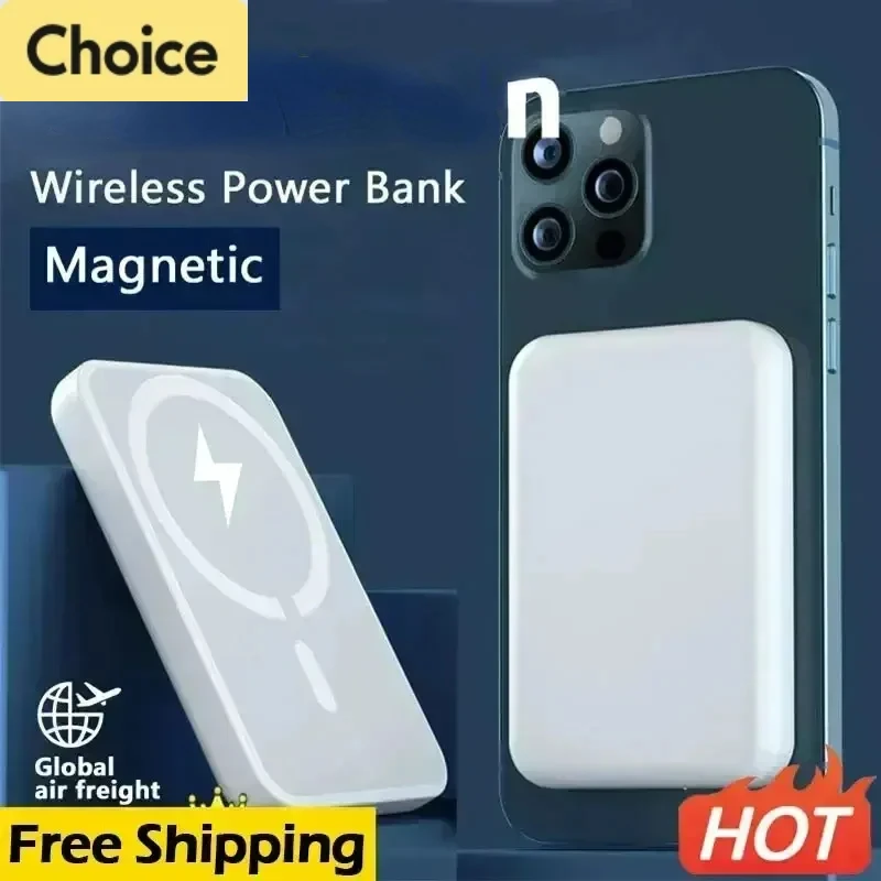 Magnetic-Wireless-Power-Bank-External-Portable-Battery-Pack-For-iphone ...