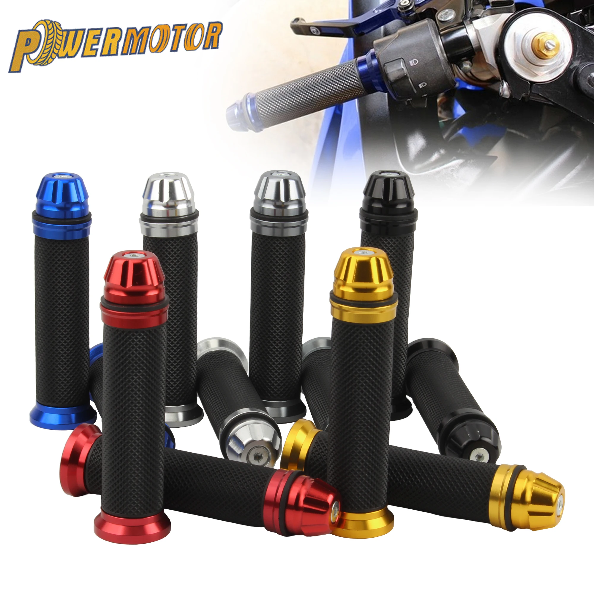 7-8-inch-22mm-Motorcycle-Grips-Hand-Grips-Handlebar-Handle-Grip-For ...