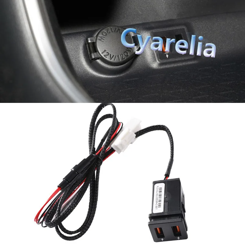 Blue-Light-Car-Quick-Charger-QC3-0-Dual-USB-Interface-Socket-For-Toyota ...